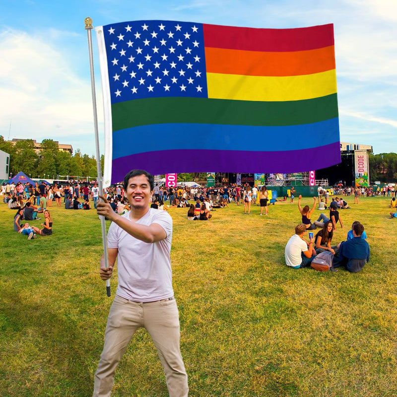 Rainbow US Stars Flag – FlagsMart